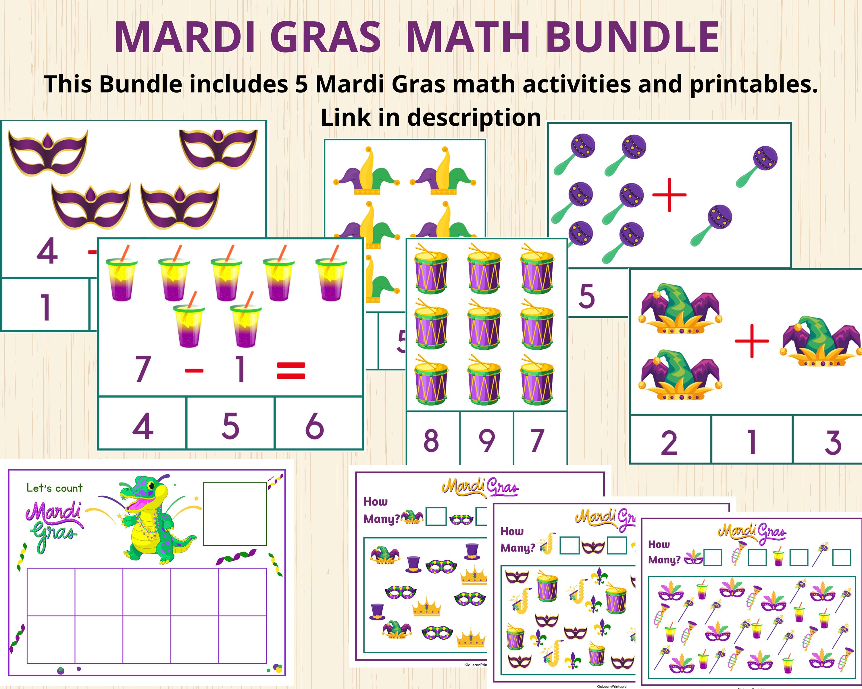 Montessori Printable Math Activity for Preschool, Addition Clip Cards ...