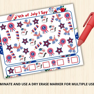 4th of July I Spy,counting Activity,look and Find,summer Preschool ...