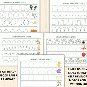 Spring Tracing Practice,tracing Strips,lines Tracing,handwriting ...