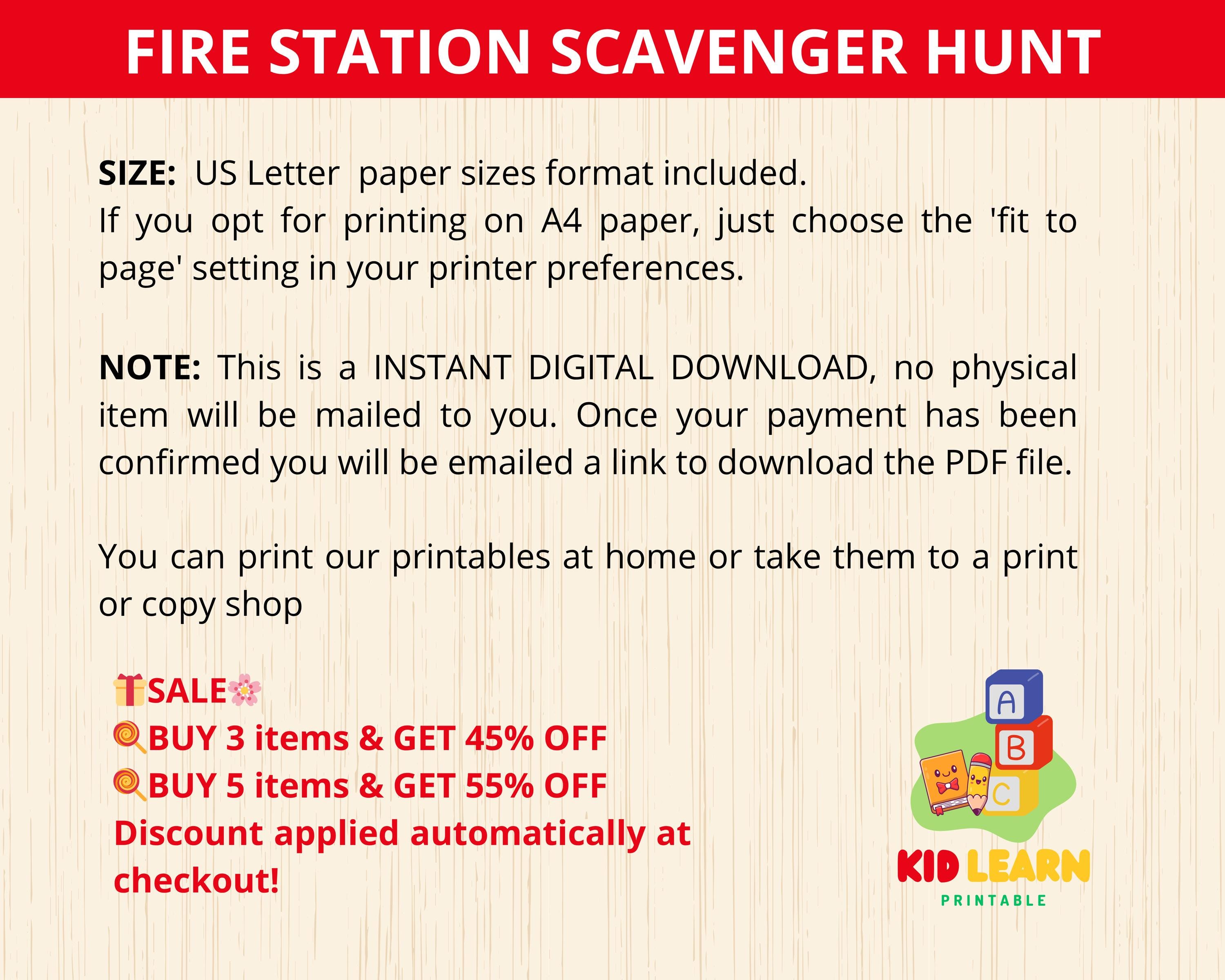 Fire Station Scavenger Hunt,firefighter Treasure Hunt,fire Party Theme ...