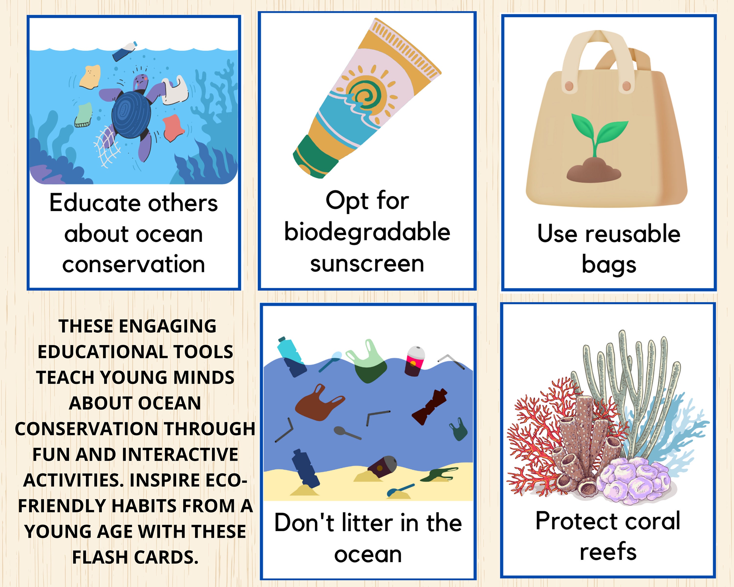 Sea Animals Flashcards,ocean Animals Flash Cards,save the Ocean,sealife ...