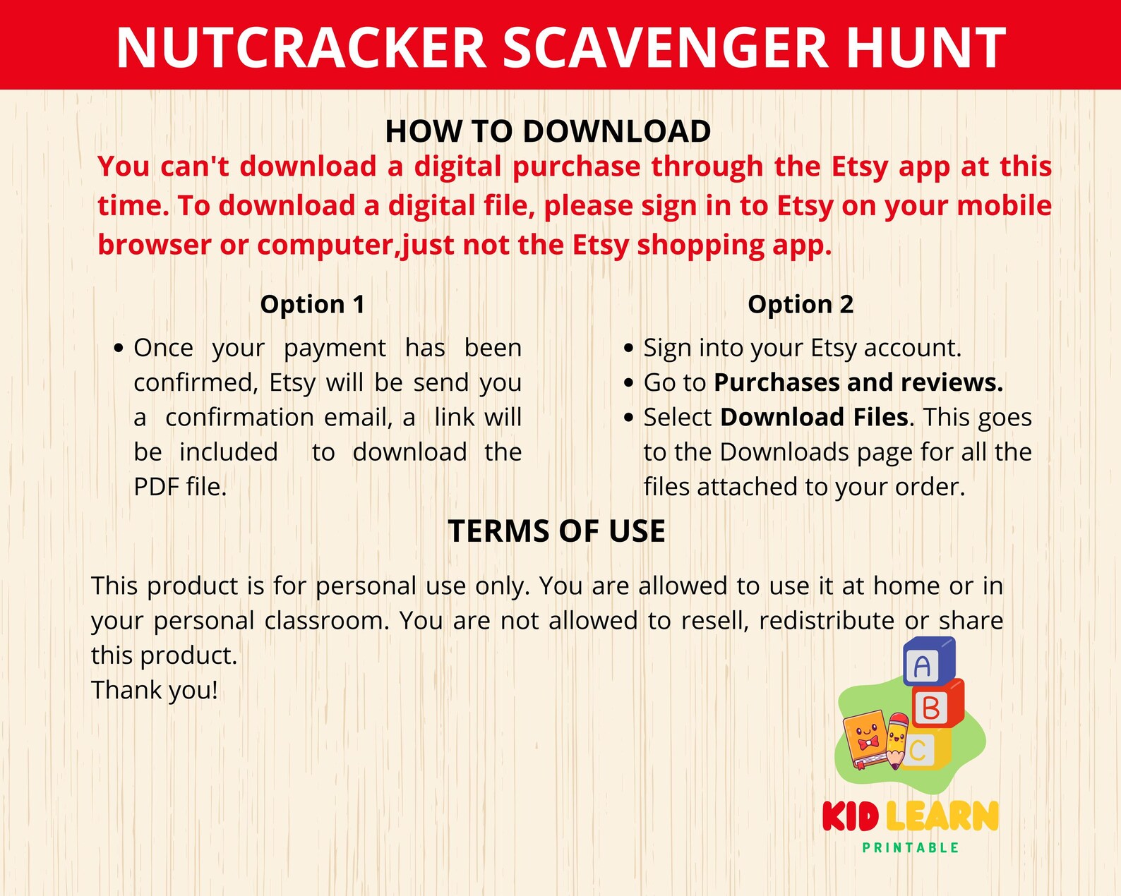 Nutcracker Treasure Hunt,nutcracket Ballet Scavanger Hunt,scavenger ...