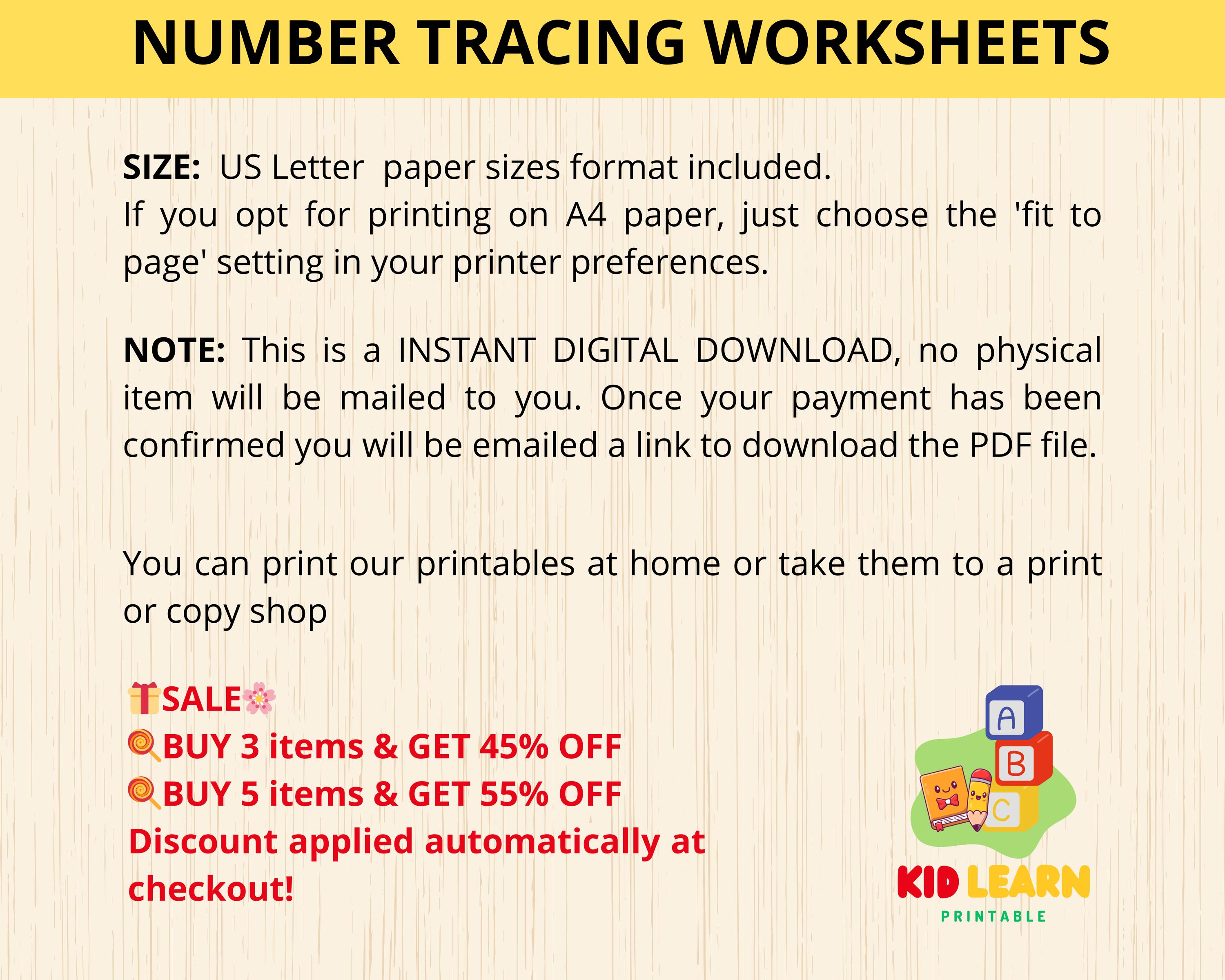 Number Tracing Worksheets,number Tracing Sheet,traceable Numbers ...
