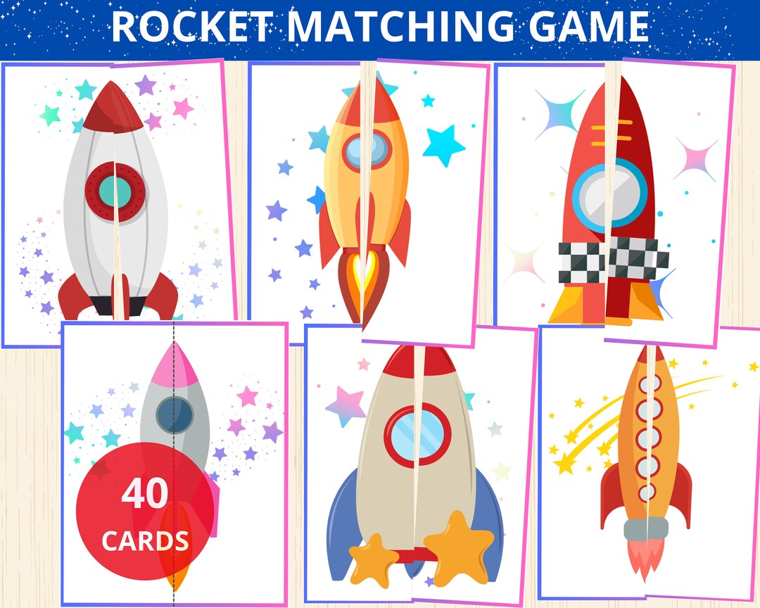 Space Matching Game,rockets Matching Activity,solar System Game, Space ...