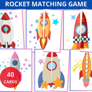 Space Matching Game,rockets Matching Activity,solar System Game, Space ...
