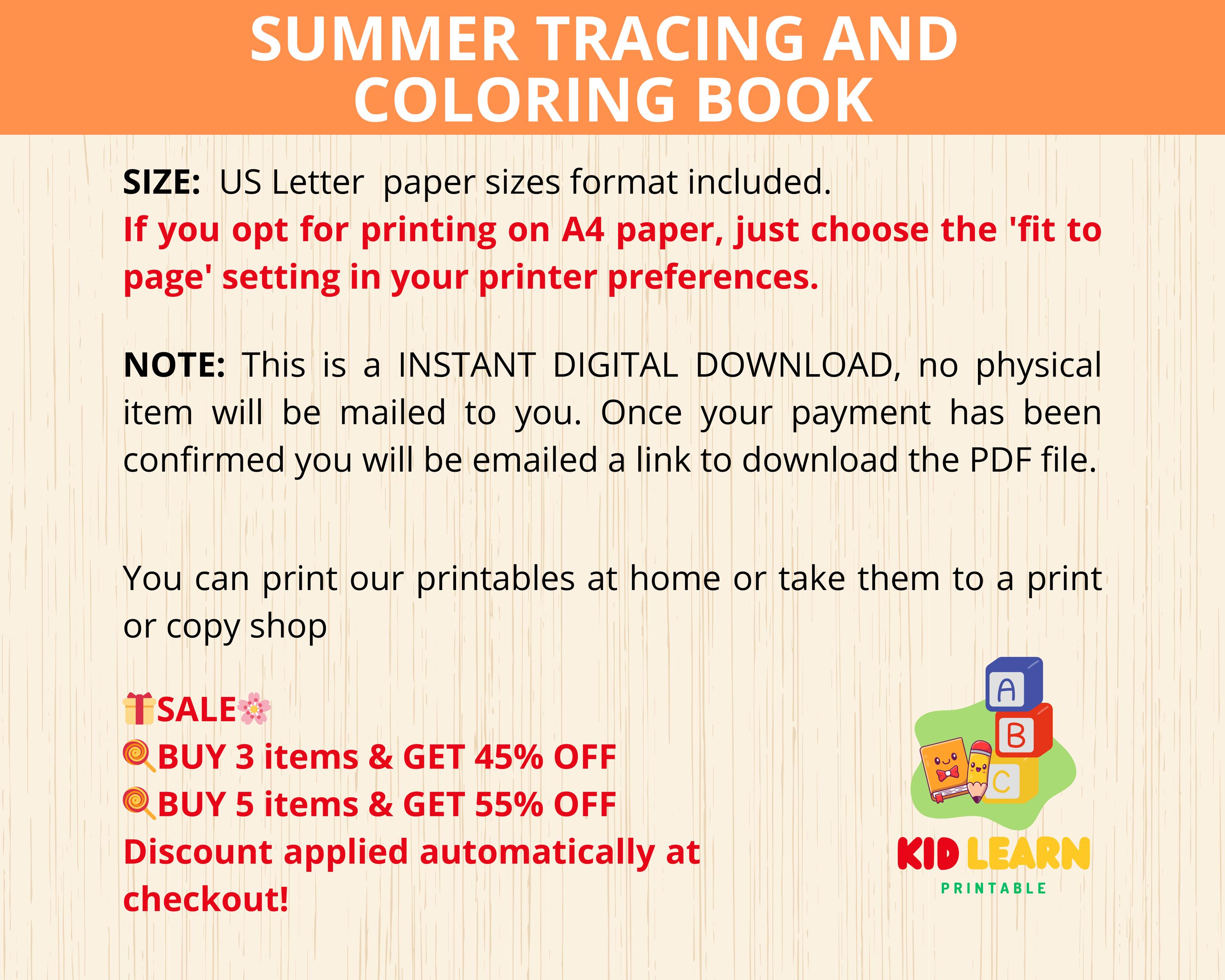 Summer Tracing Practice,summer Tracing Strips,summer Lines Tracing ...