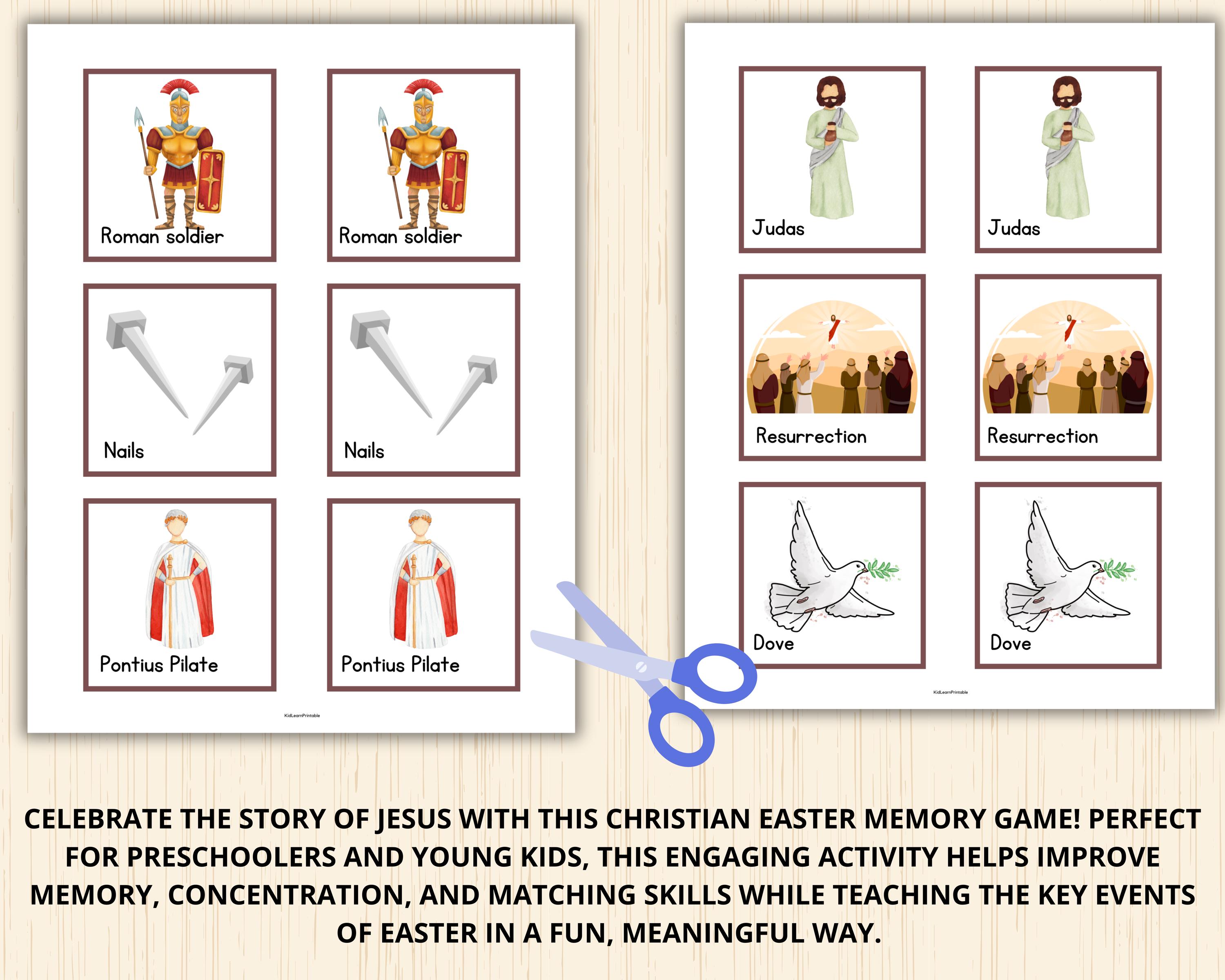 Easter Story Memory Game,easter Memory Game,christian Easter Flashcards ...