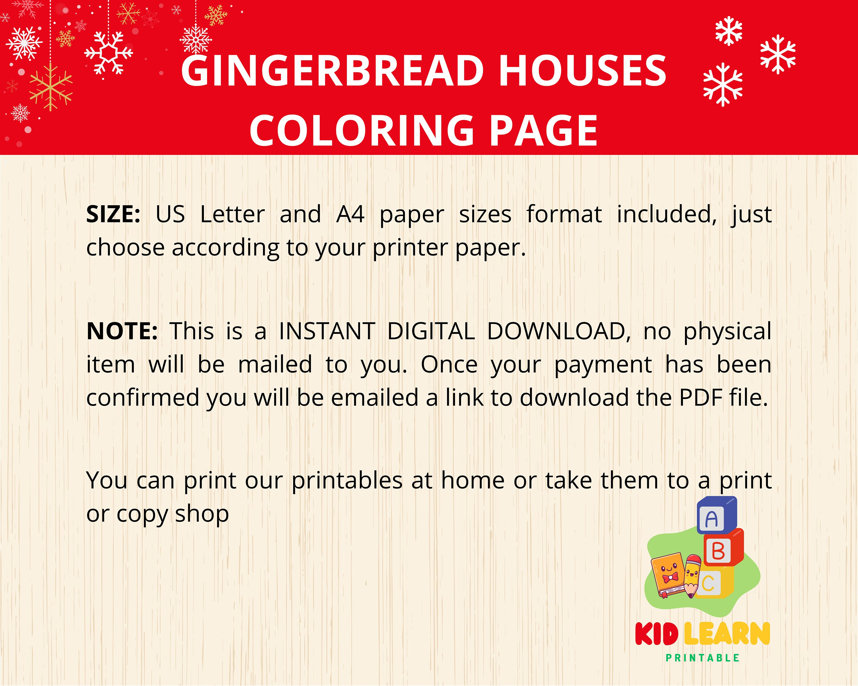 Gingerbread Houses Coloring Pages, Kids Christmas Coloring Sheets ...