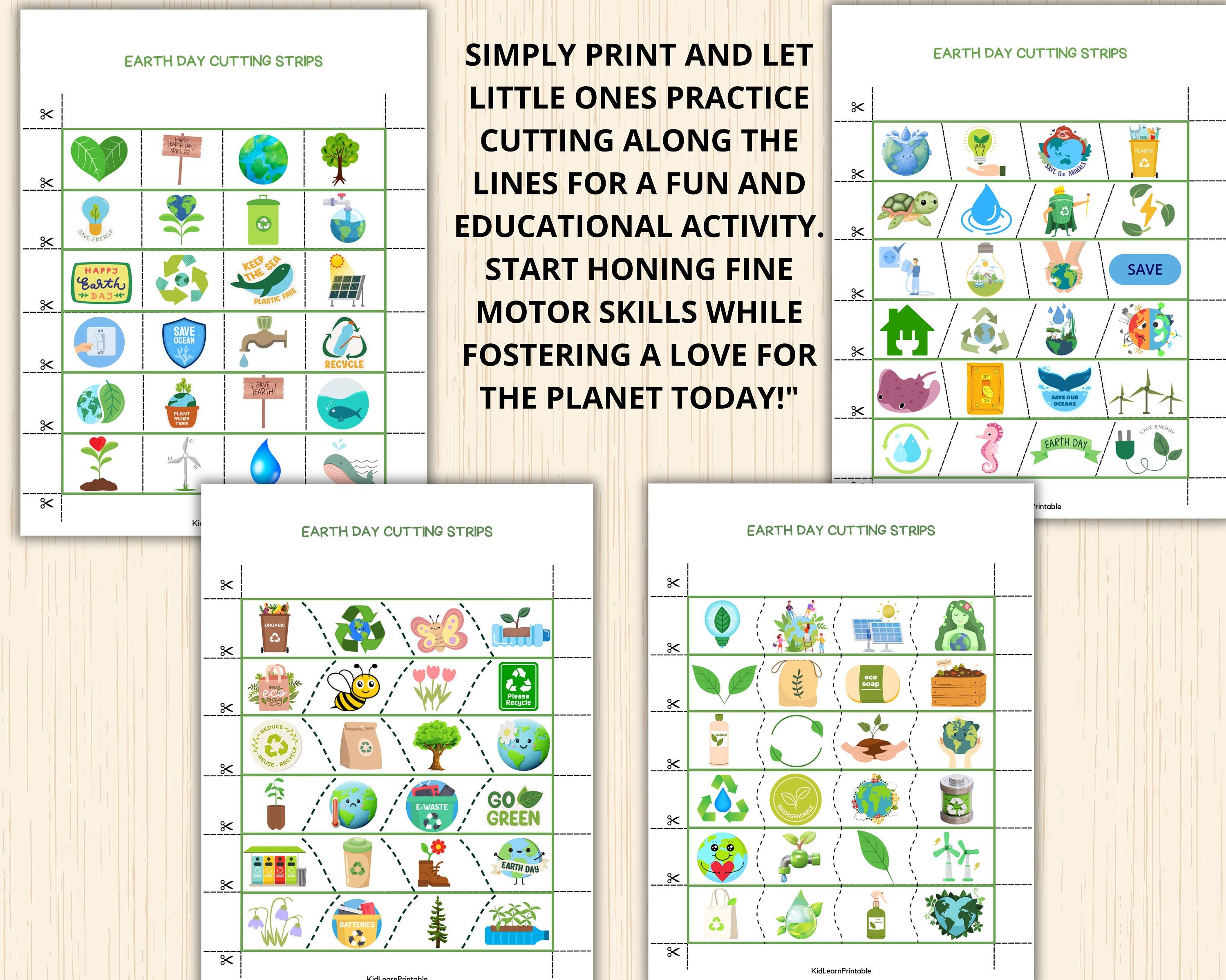 Earth Day Cutting Practice,spring Scissor Strips,scissor Skills ...