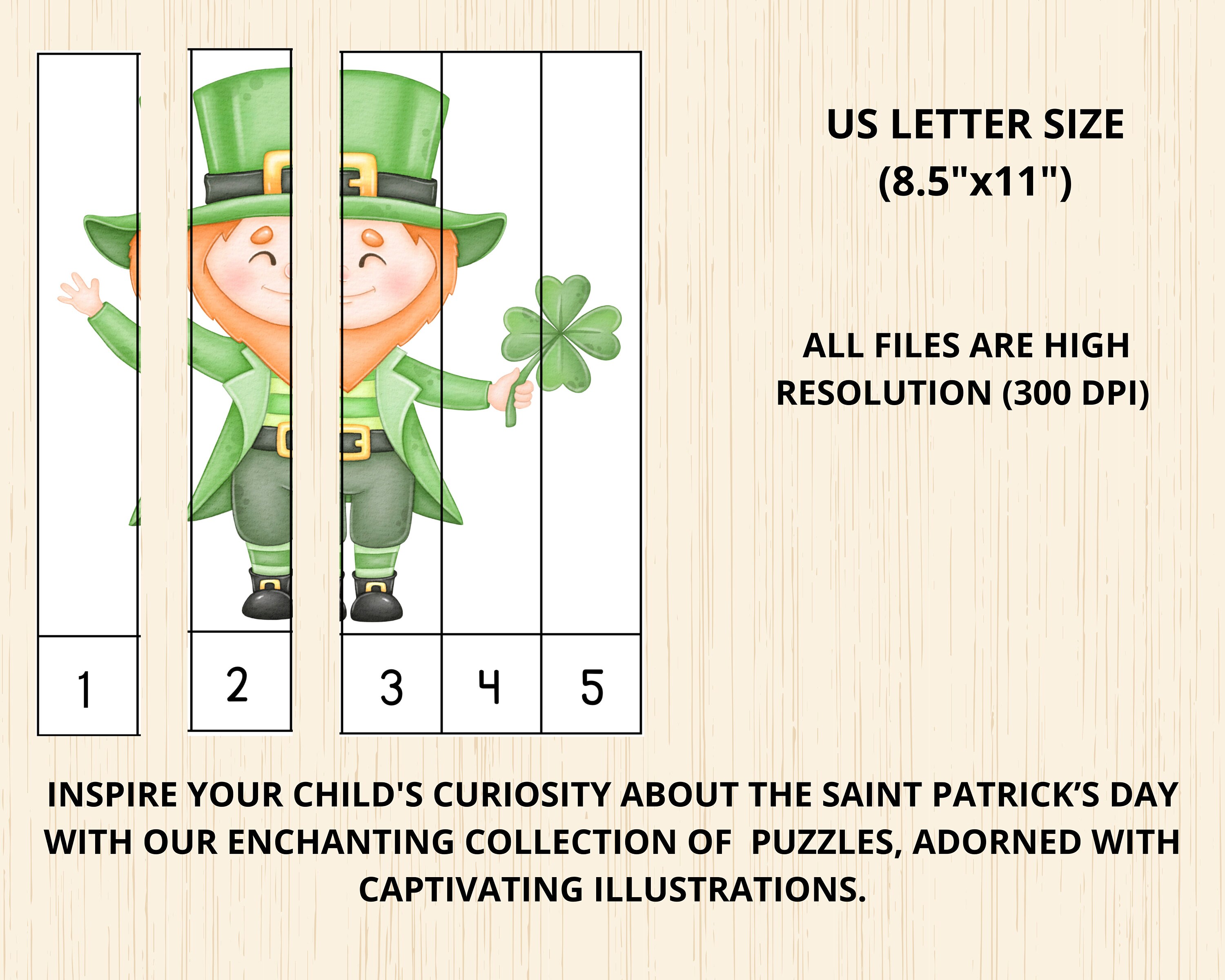 St. Patrick's Day Number Puzzles, Montessori Spring Printable,number ...