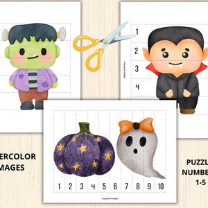 Halloween Number Puzzles,halloween Montessori,halloween Number Sequence ...