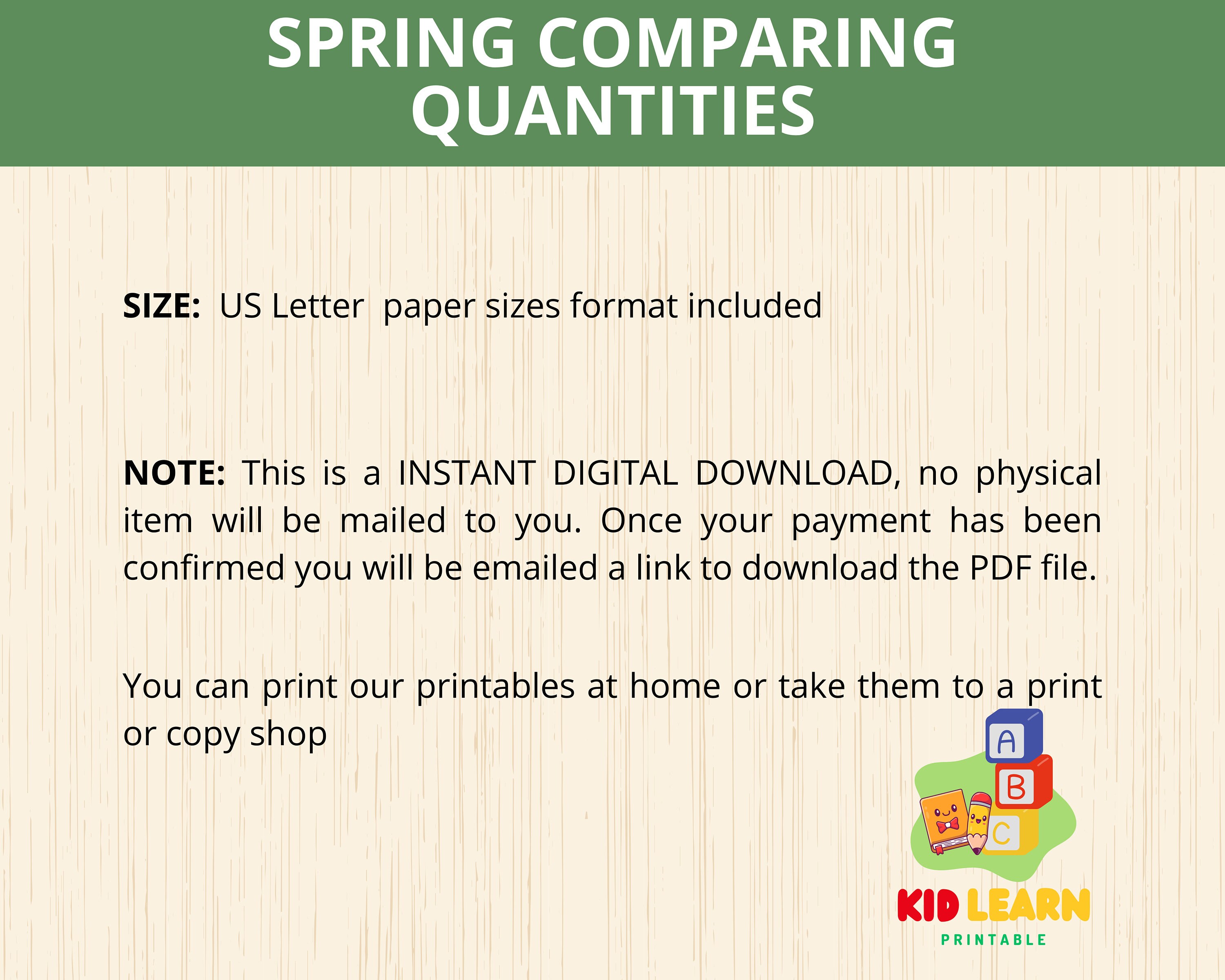 Spring Preschool,spring Math,comparing Quantities,comparing Numbers ...