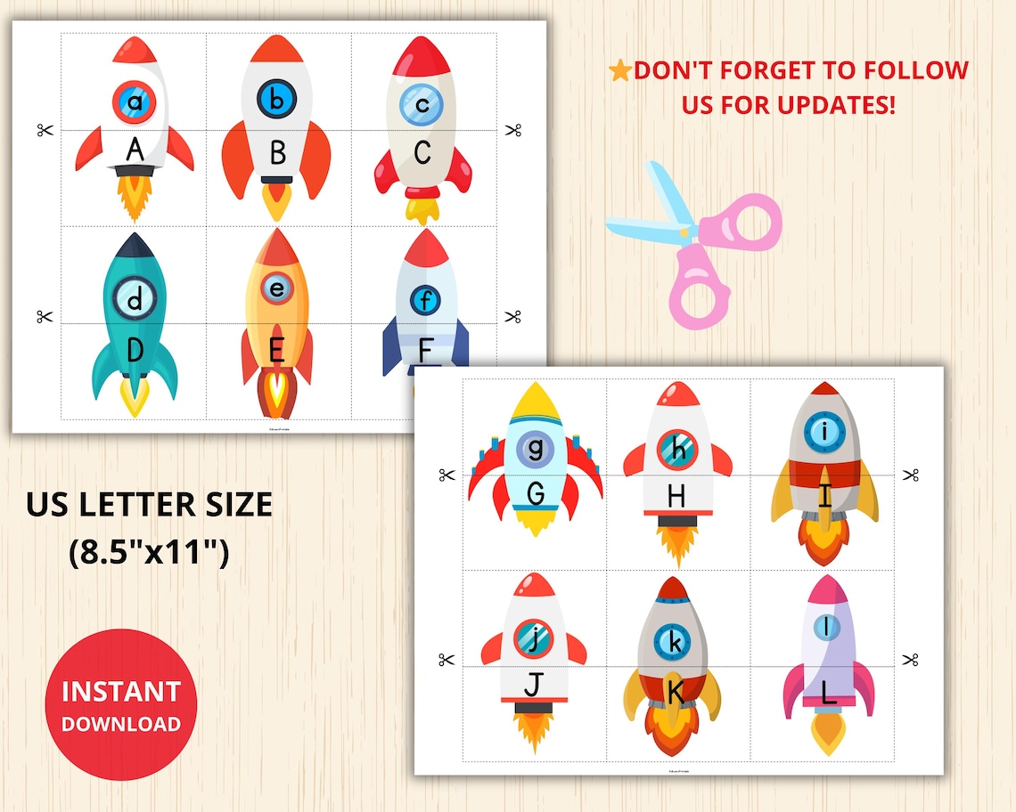 Space Alphabet Matching,alphabet Puzzles,letter Recognition,space ...
