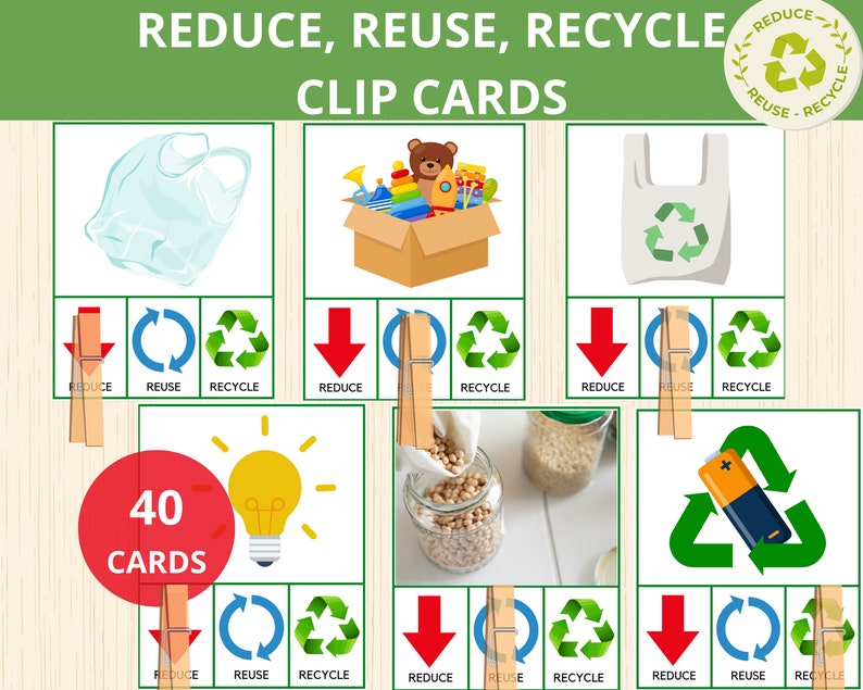 Earth Day Clip Card,earth Day Recycle Sort,earth Day, Waste Sorting ...