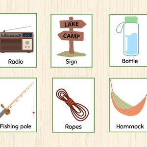 Camping Flash Cards,alphabet Flashcards,kindergarten Prek,seasonal ...