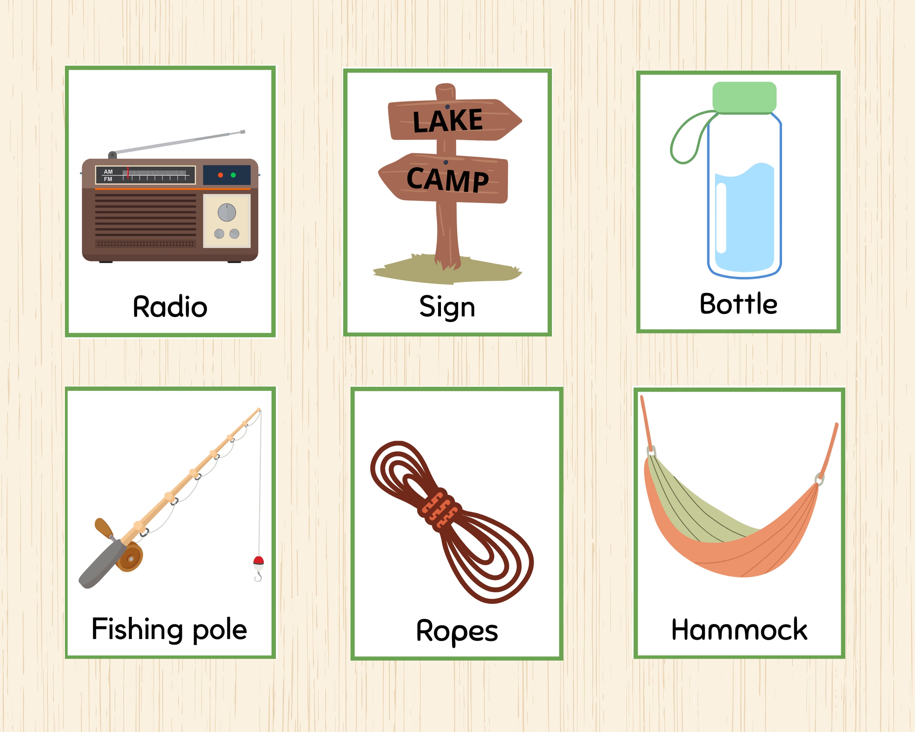 Camping Flash Cards,alphabet Flashcards,kindergarten Prek,seasonal ...