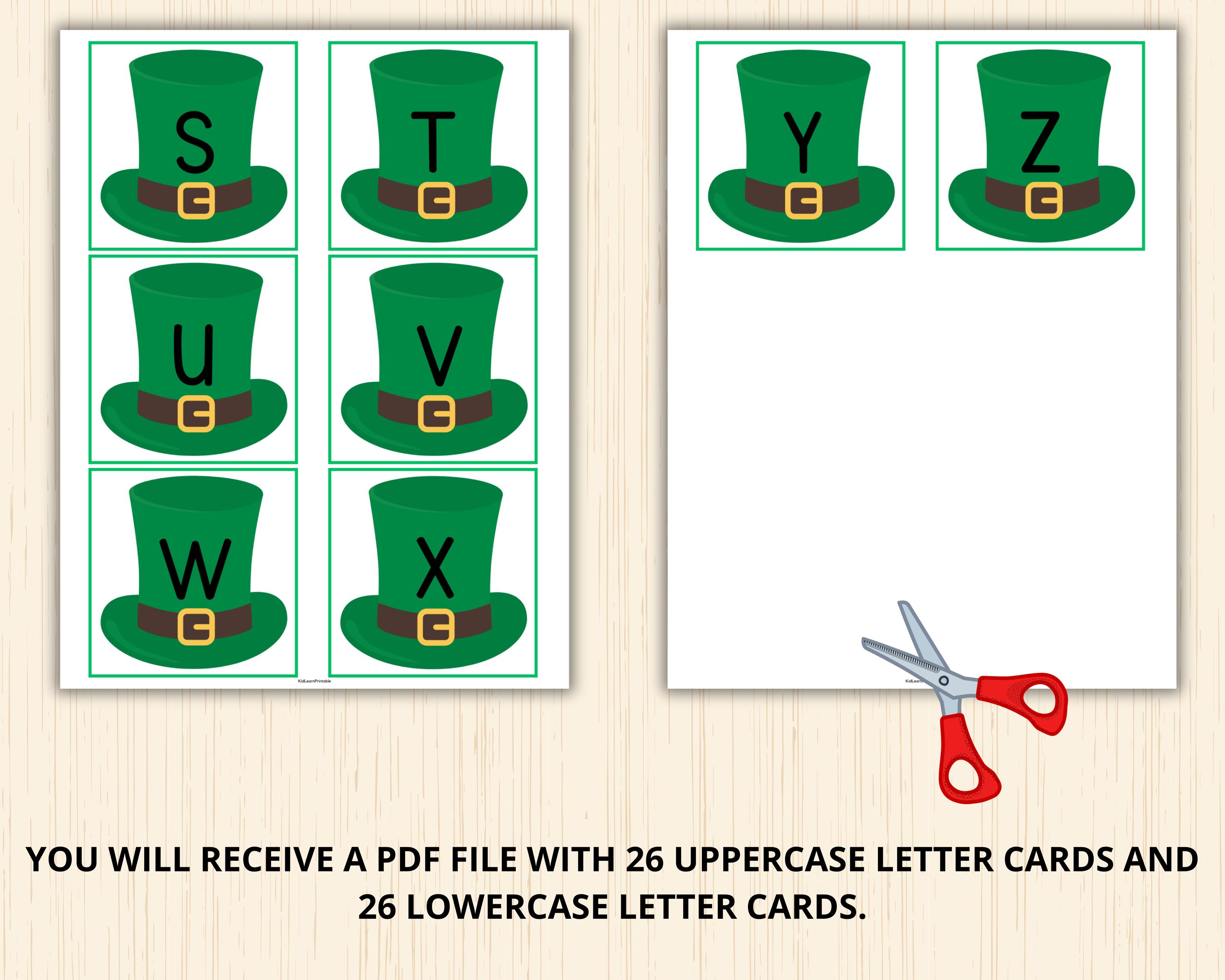 St Patricks Day Alphabet,letter Matching Game,st Patricks Day Activity ...