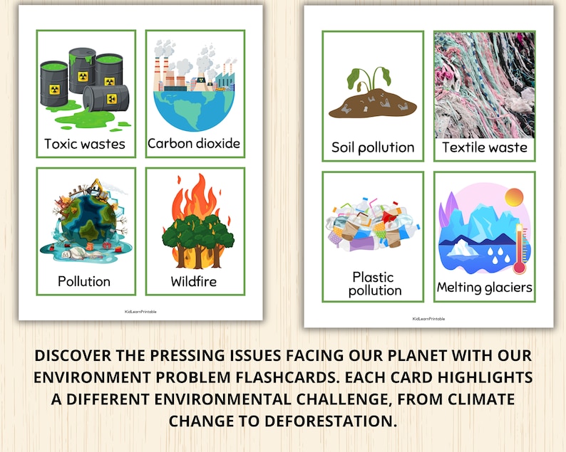 Environment Day Flashcards,earth Day Activity for Kids,earth Day ...