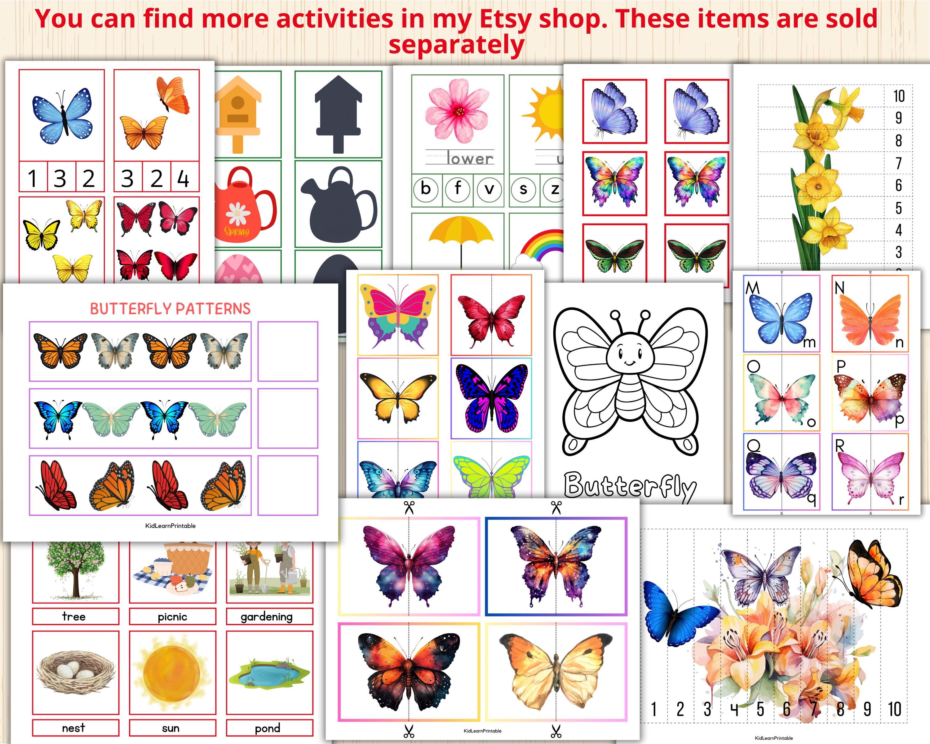 Butterfly Count and Clip Cards,spring Math Activity,numbers 1-10 ...