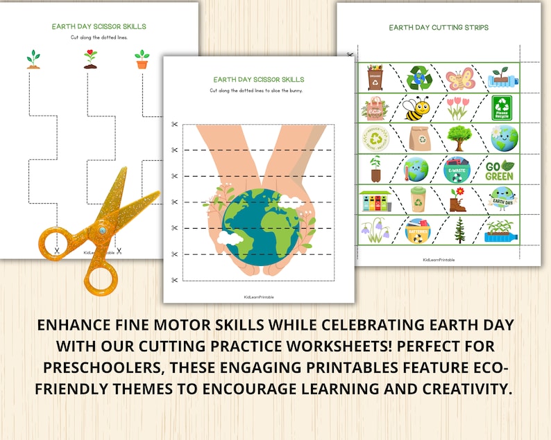 Earth Day Scissor Skills Practice: Spring Cutting Strips (PDF) - Etsy