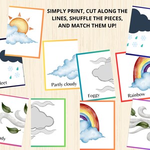 Weather Matching Game,weather Activity,weather Montessori, Preschool ...