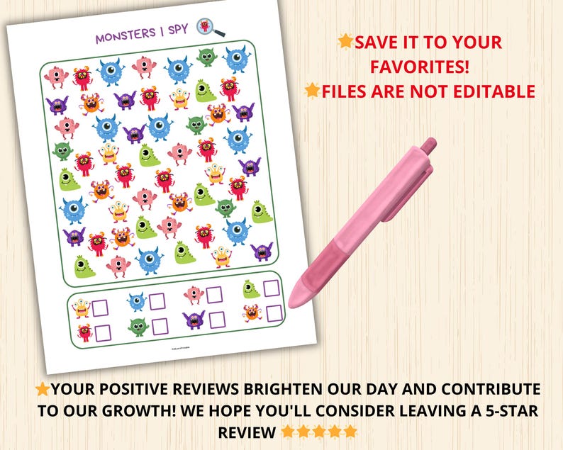 Monsters I Spy Game,monster Counting Activity,monster Halloween Game ...