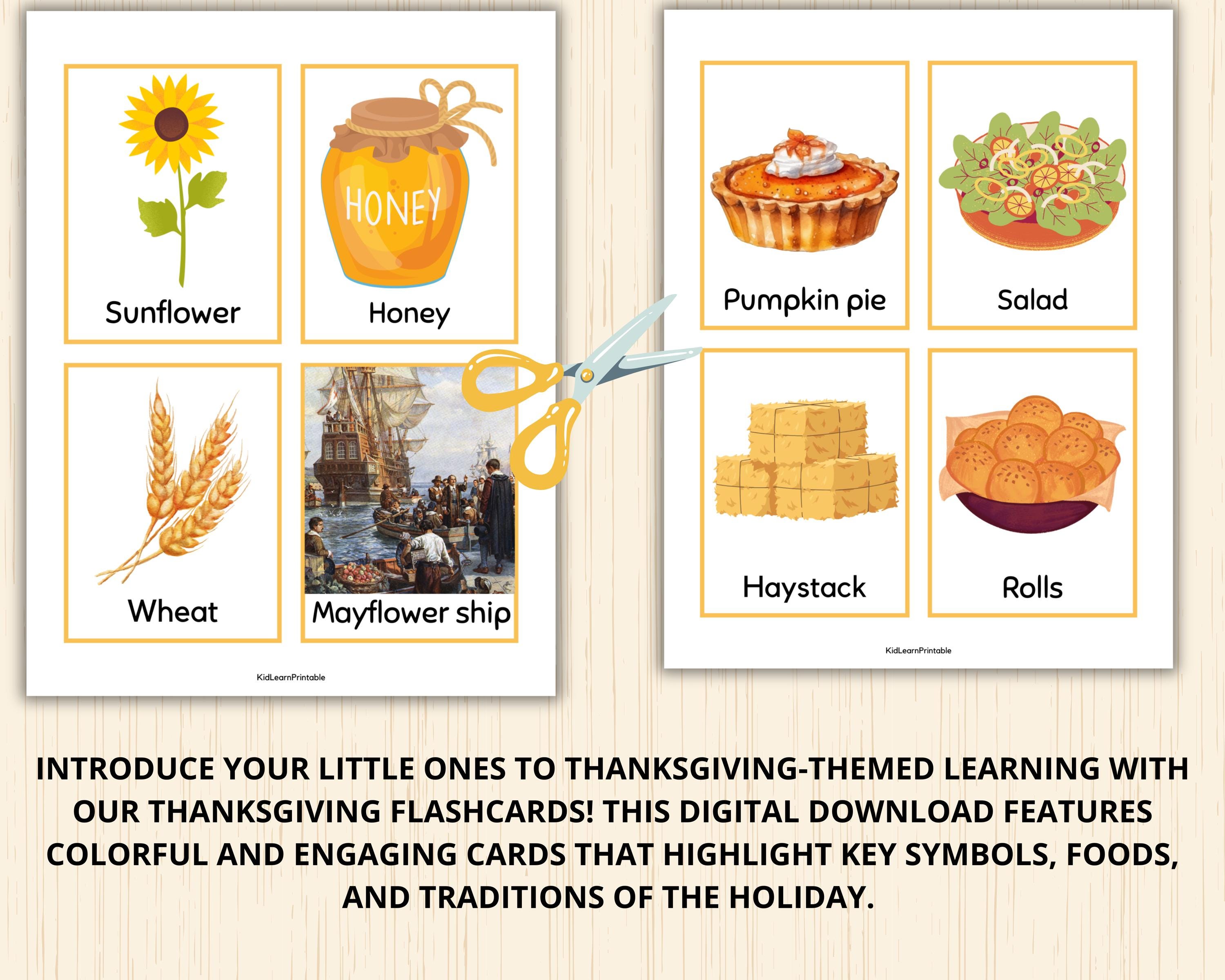 Thanksgiving Vocabulary Flashcards,thanksgiving Words,thanksgiving ...