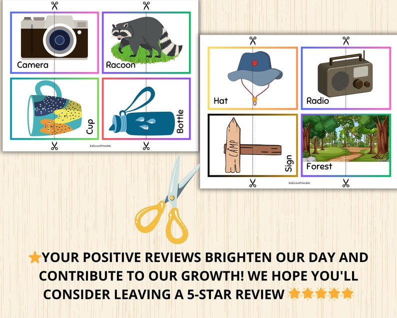 Camping Matching Activity,camping Puzzles,symmetry Puzzles,toddler ...