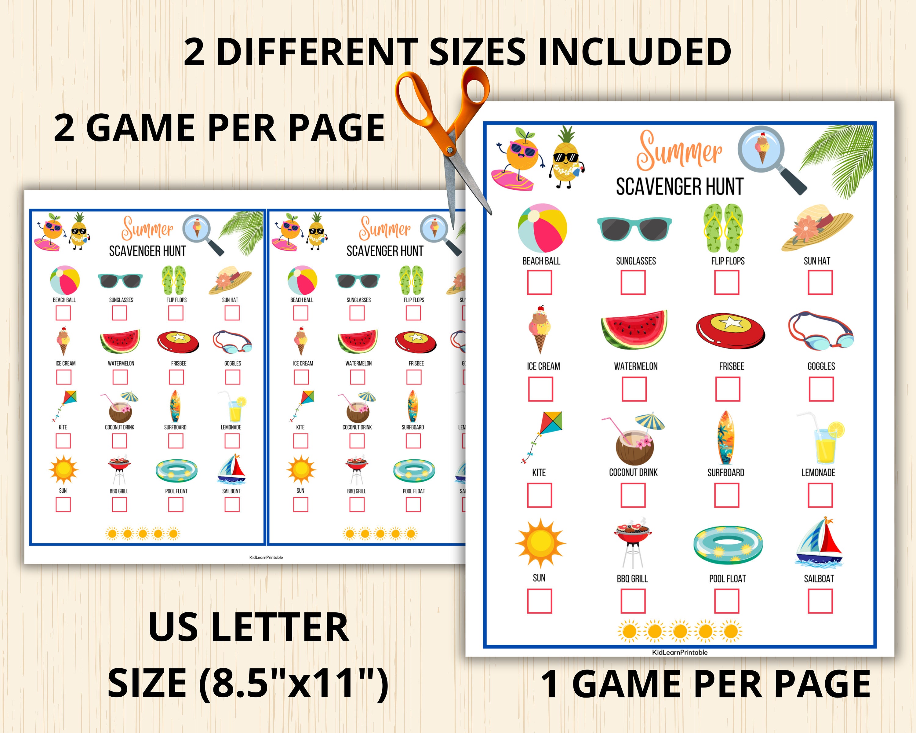 Summer Scavenger Hunt,indoor Ourdoor Treasure Hunt,summertime Games,fun ...