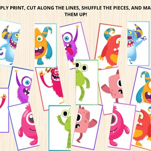 Monster Matching Games,2-piece Puzzles,monster Lovers,toddler Puzzle ...