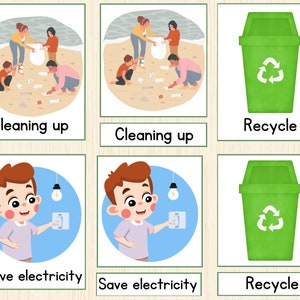 Earth Day Montessori 3 Part Cards,earth Day Flashcards,ecology Cards ...