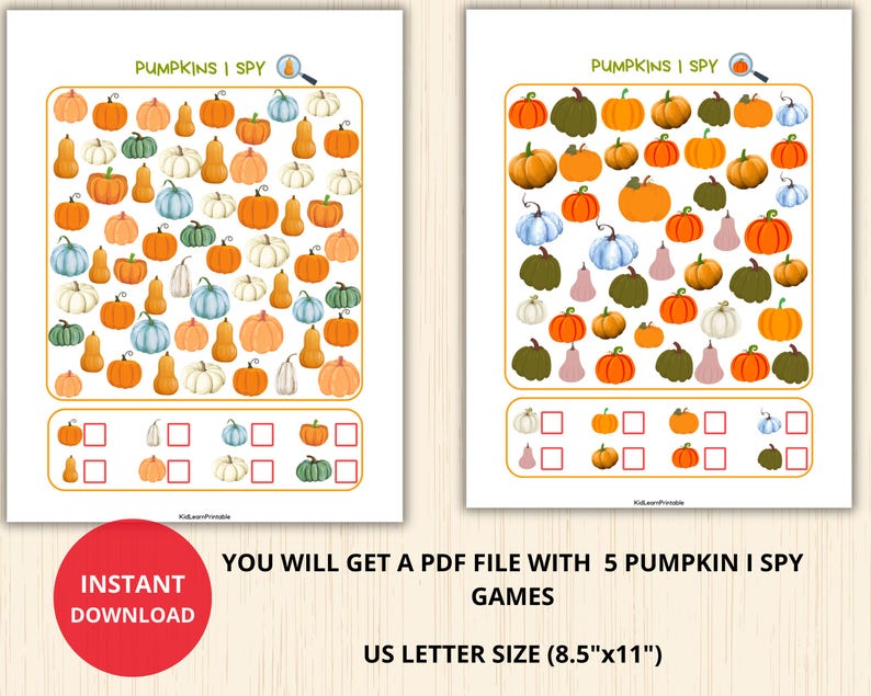 I Spy Pumpkins,fall Counting Activity,fall Worksheets,fall Preschool,i ...
