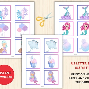 Mermaid Memory Game,little Mermaid Party Game,mermaid Birthday Party ...