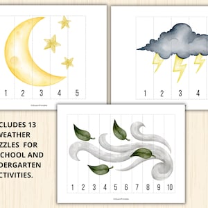 Weather Puzzles,weather Preschool, Number Sequence Puzzles, 1-10 ...