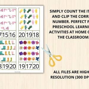 Garden Count and Clip Cards,garden Counting Clip,number 1-10,number ...