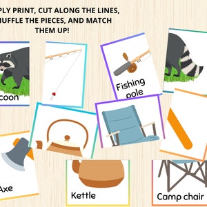 Camping Matching Activity,camping Puzzles,symmetry Puzzles,toddler ...