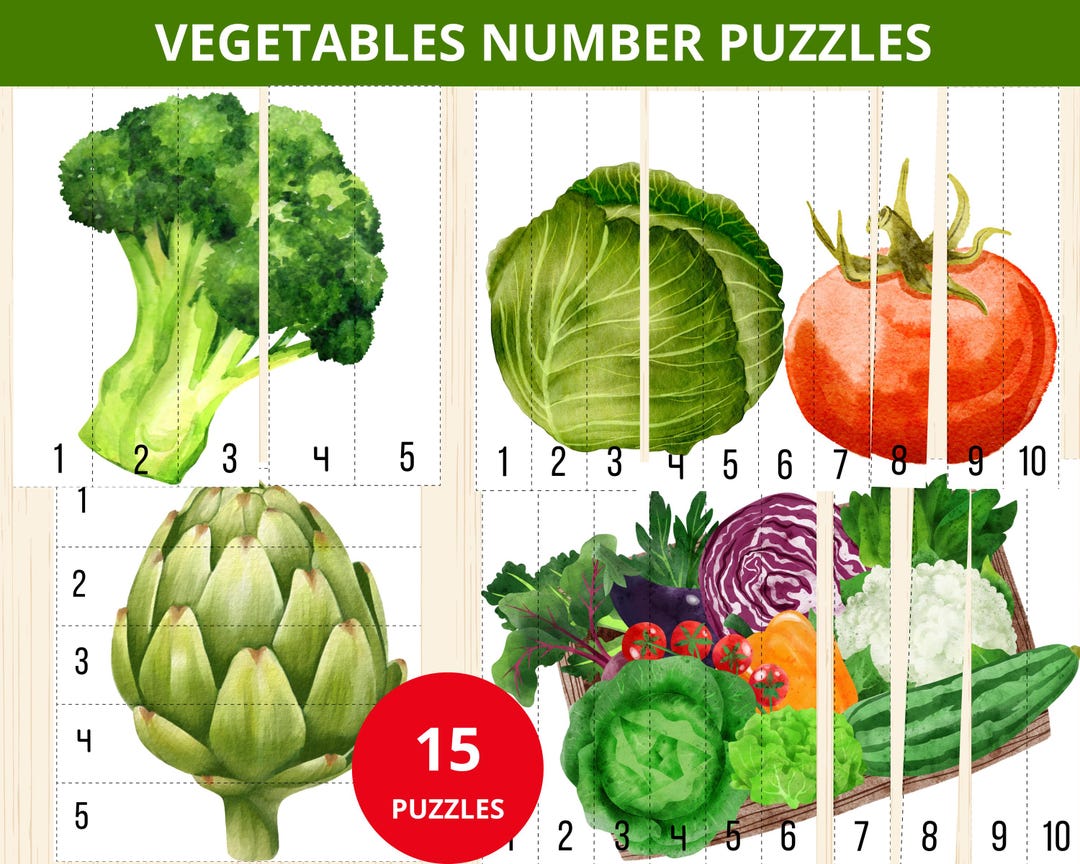 Vegetables Number Puzzles,vegetables Number Sequence,vegetables ...