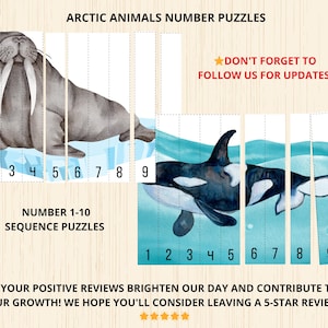 Arctic Animals Puzzle,arctic Animal Halves Matching,winter Puzzle ...