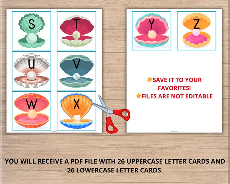 Seashell Alphabet Puzzle,beach Alphabet Matching,seashell Unit Study ...