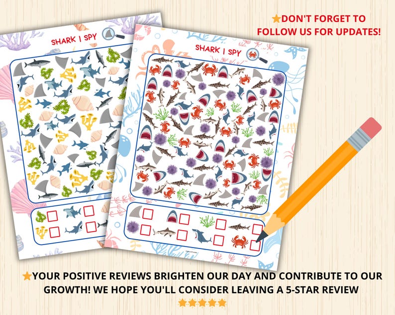 Shark I Spy,ocean I Spy Game,shark Activity Kids,shark Party Game,shark ...