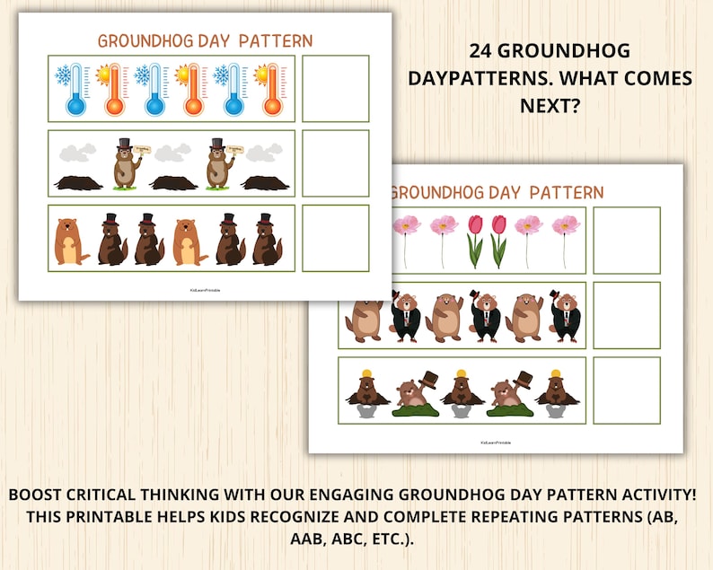 Groundhog Day Pattern,what Comes Next,groundhog Day Activities ...