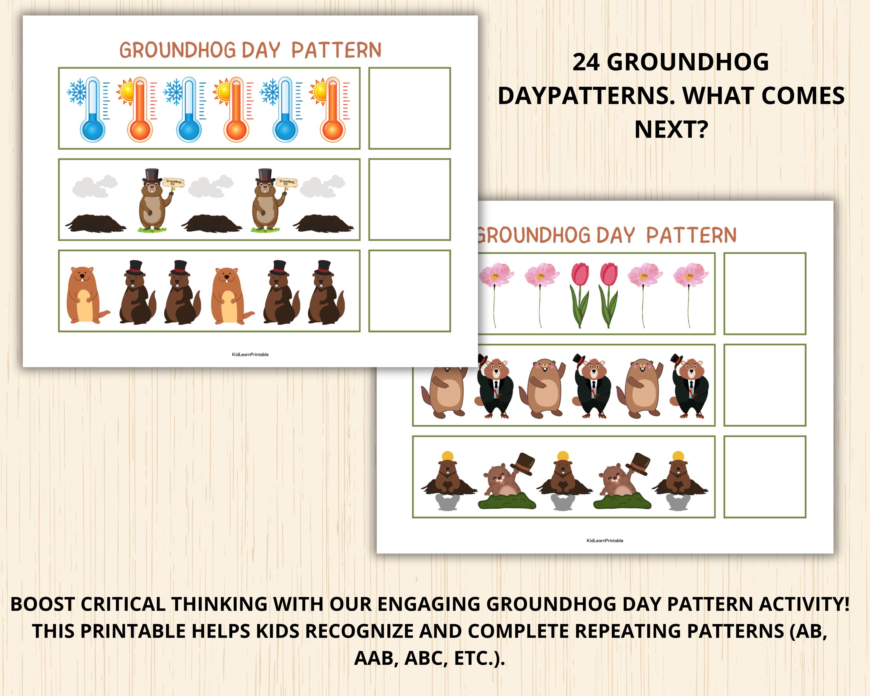 Groundhog Day Pattern,what Comes Next,groundhog Day Activities ...