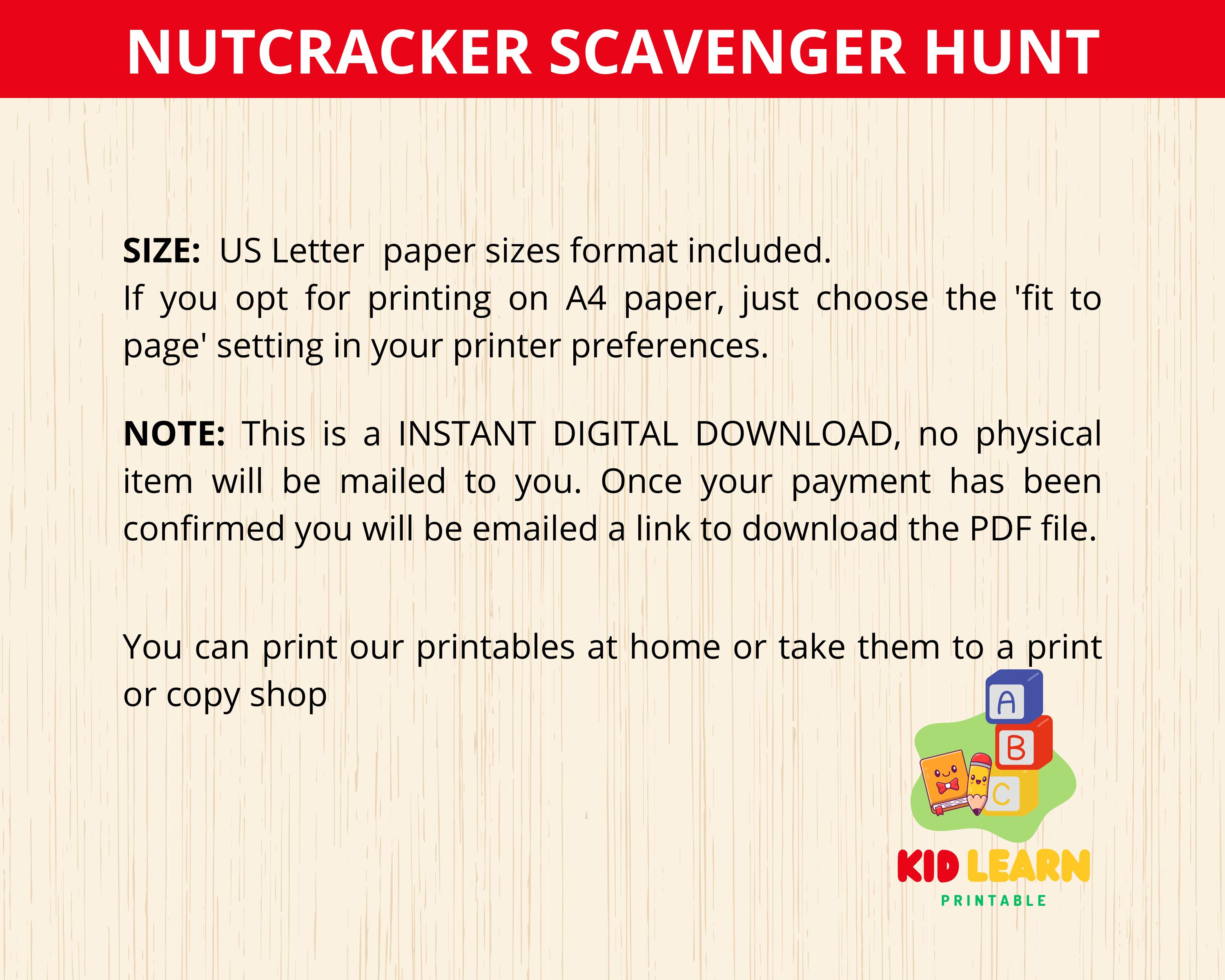 Nutcracker Treasure Hunt,nutcracket Ballet Scavanger Hunt,scavenger ...