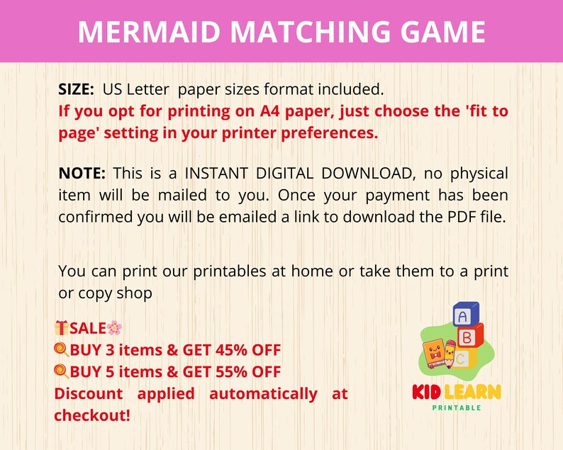 Mermaid Matching Activity,mermaid Matching Game,mermaid Puzzles,mermaid ...