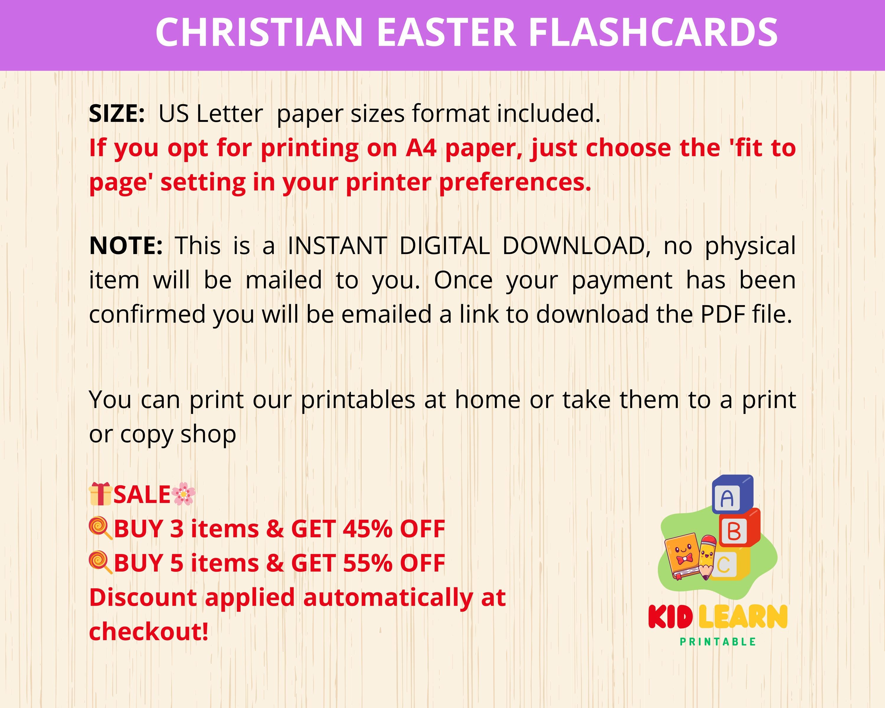 Easter Story Flashcards,religeous Easter Flash Cards,christian Easter ...