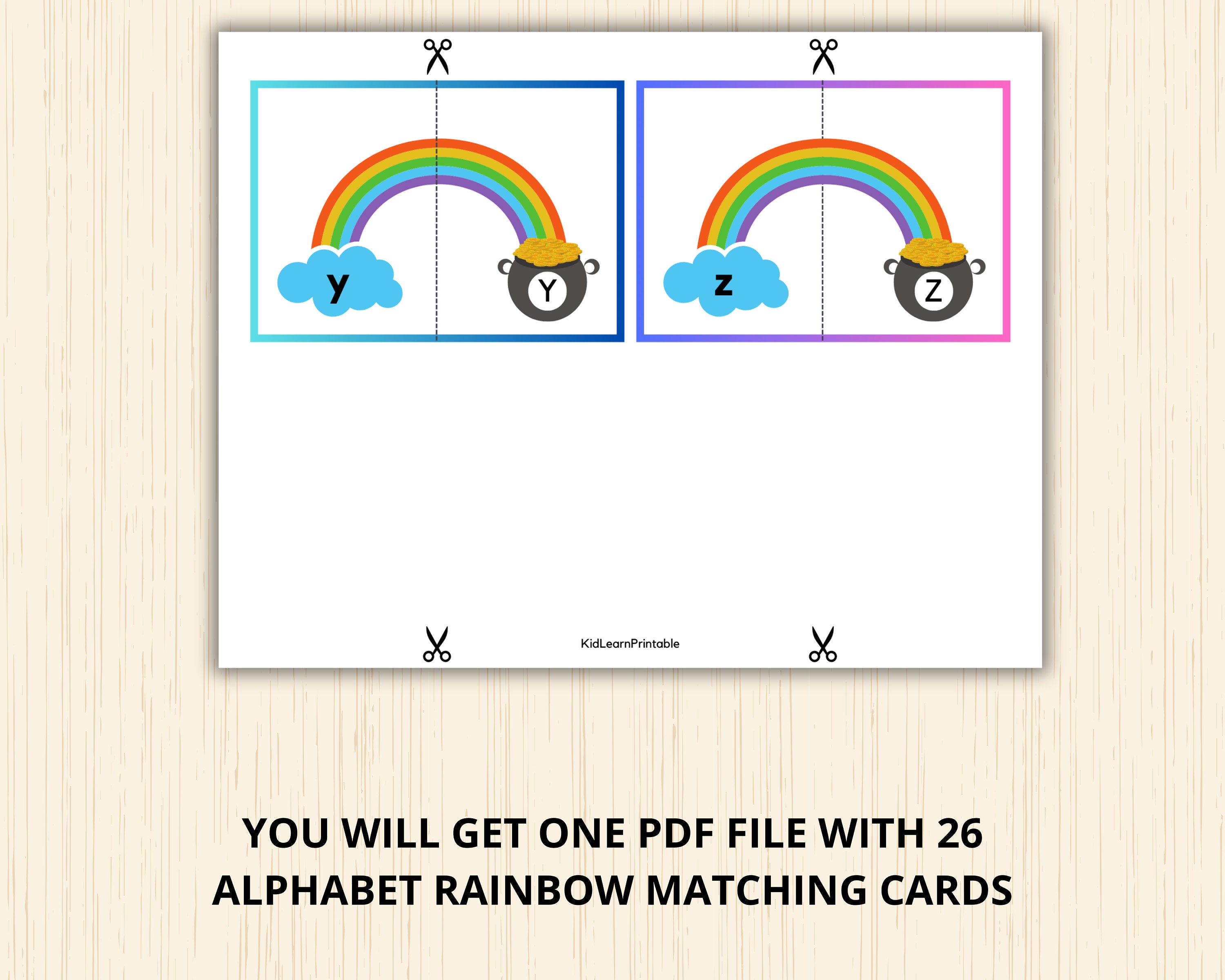 Rainbow Alphabet Matching Cards,rainbow Letter Matching ,ABC Puzzles ...
