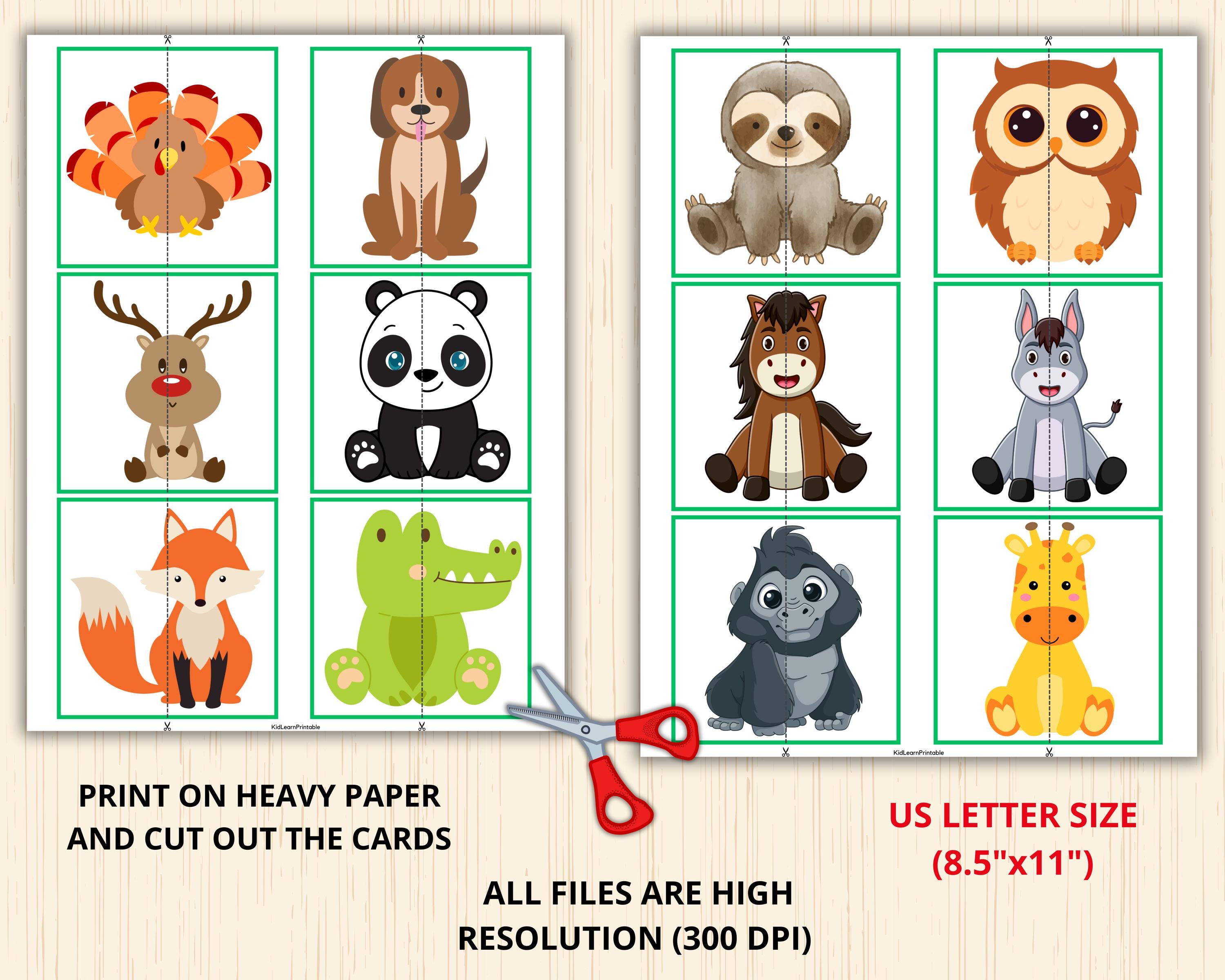 Animals Matching Game,safari Animals Matching Activity,animals Puzzle ...