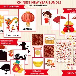 Chinese New Year Flashcards,lunar New Year Vocabulary Cards,montessori ...