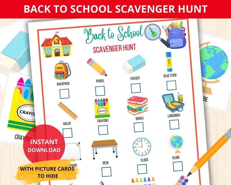 Back to School Scavenger Hunt,classroom Scavenger Hunt,classroom ...