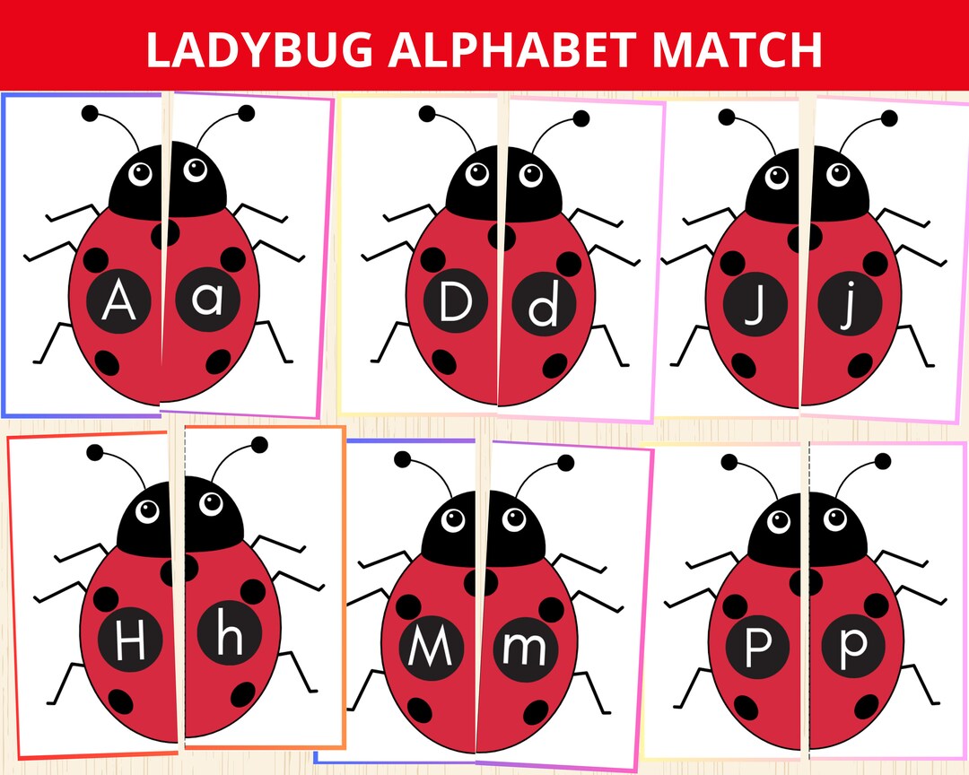 Ladybug Letter Match, Preschool Letters,alphabet Matching Game,alphabet ...